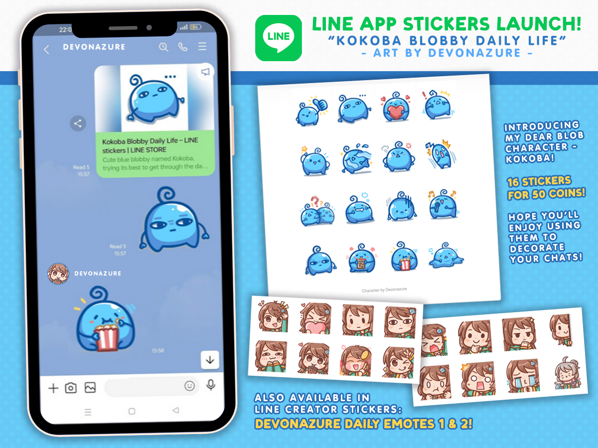 Devonazure - Kokoba New LINE chat stickers!