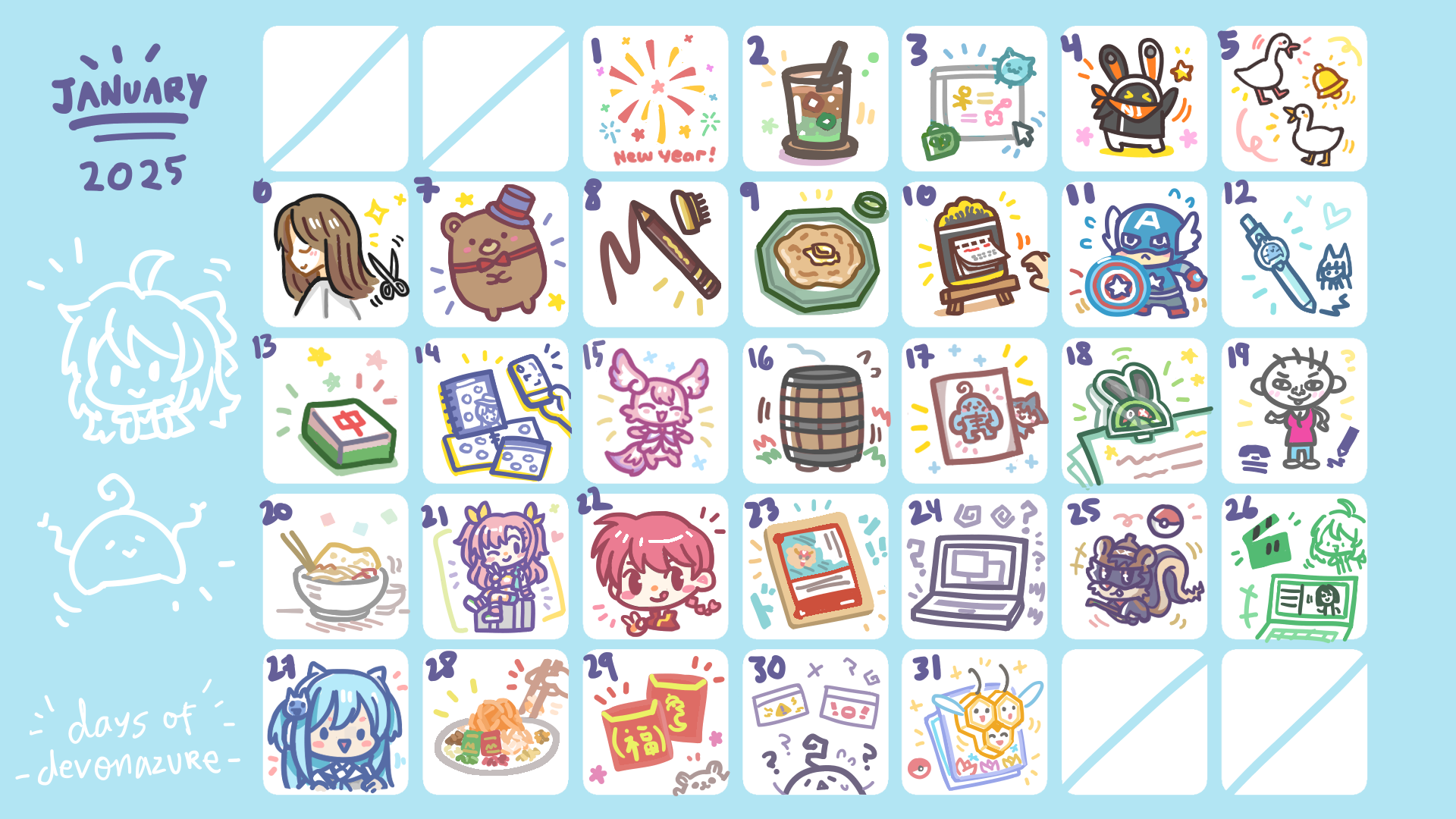 Devonazure - January 2025 Art Recap